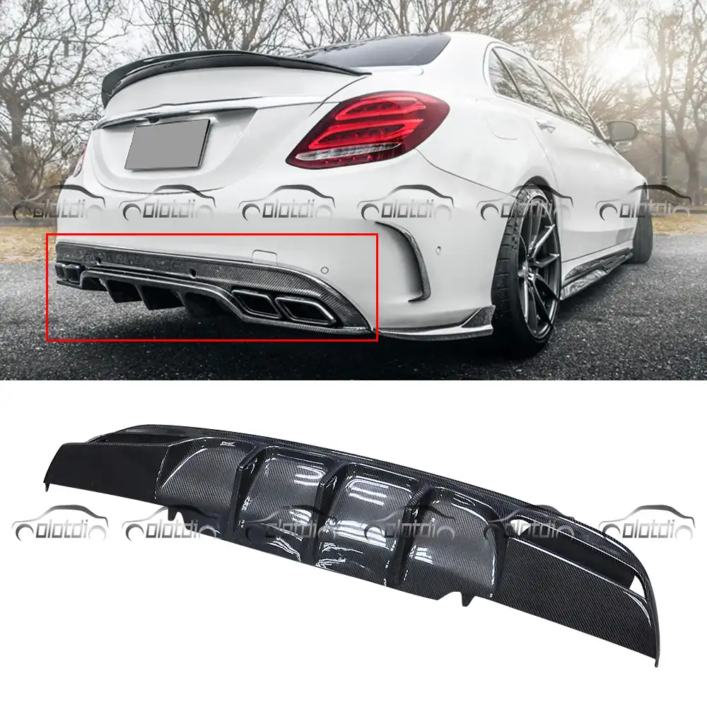 PSM Style Front Lip For Mercedes Benz C63 2 / 4 door AMG Carbon Fiber ...