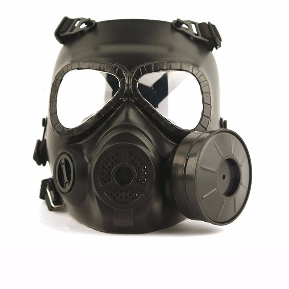 VEVEFHUANG Tactical Head Gas Masks Resin Full Face Fog Fan For CS ...