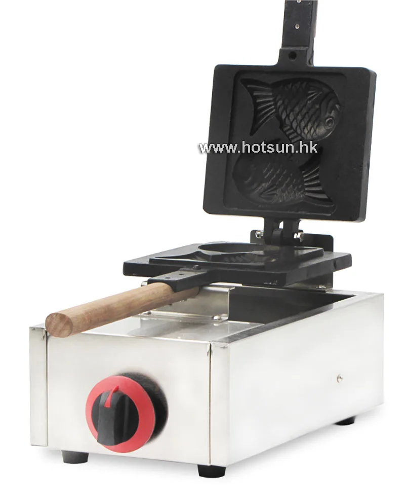 Comercial Não stick 2 pcs GLP Gás Taiyaki Peixe Waffle Criador Máquina ...