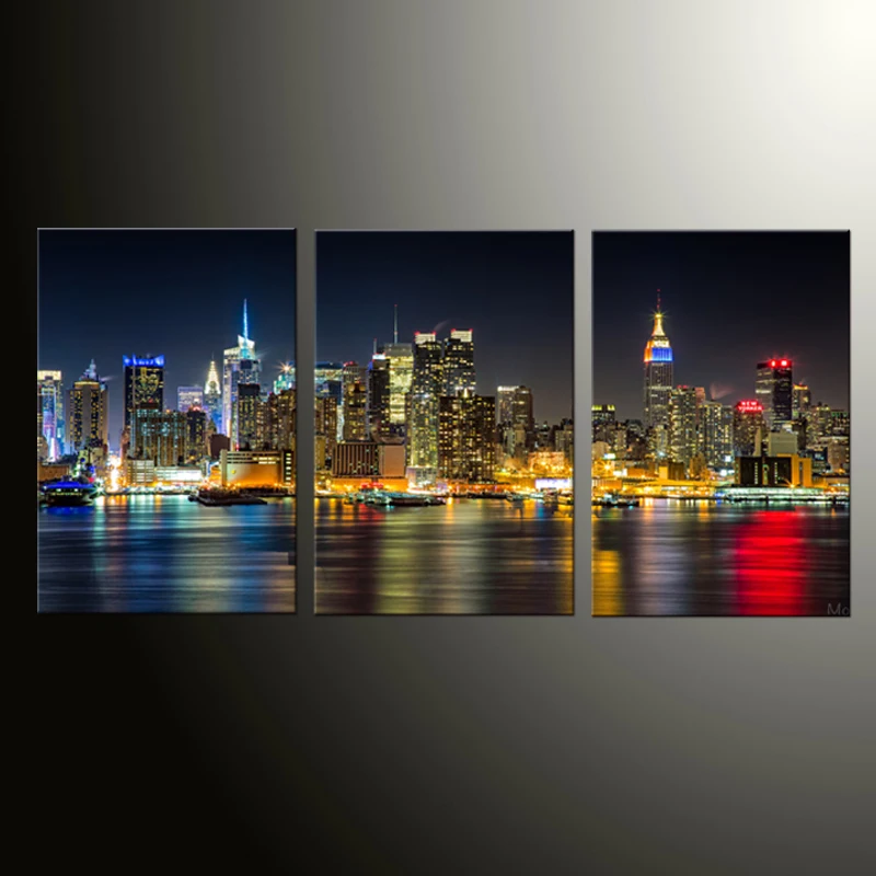 Bright city Canvas Art Print Painting Poster Wall Pictures For Room ...