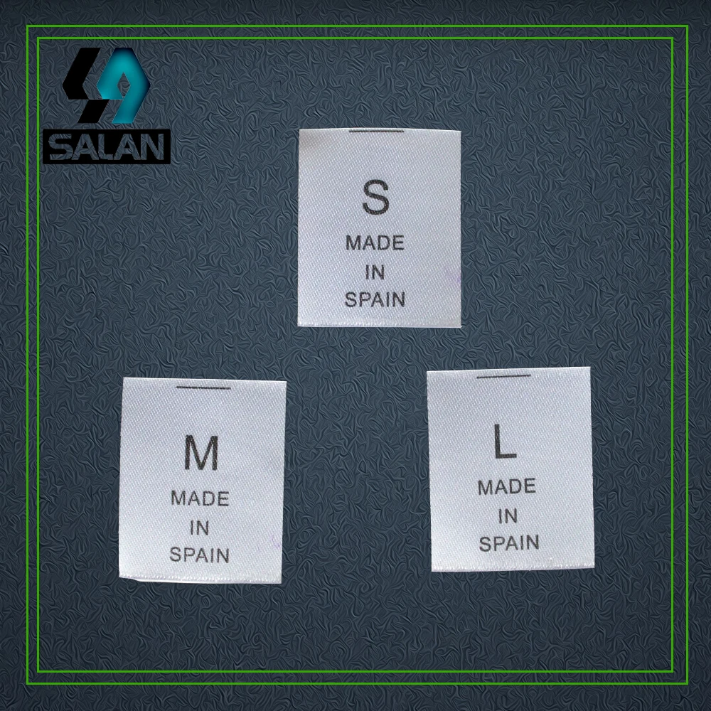 Wholesale Stock Satin Size Printed Label Sewing Tags Made In Spain ...