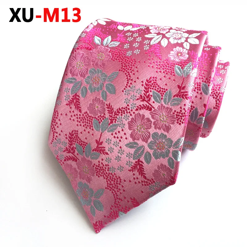 Pink-Ties-Are-Decorated-with-Small-White-and-Gray-Flowers-A-Versatile ...
