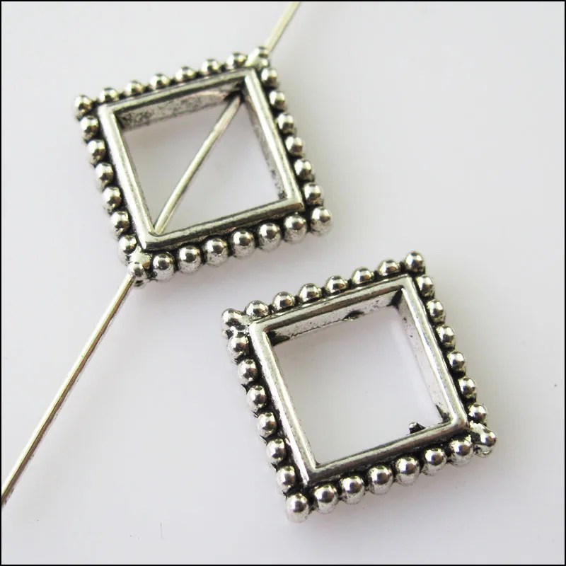 20Pcs-Antiqued-Silver-Color-Square-Circle-Spacer-Beads-Frame-Charms ...
