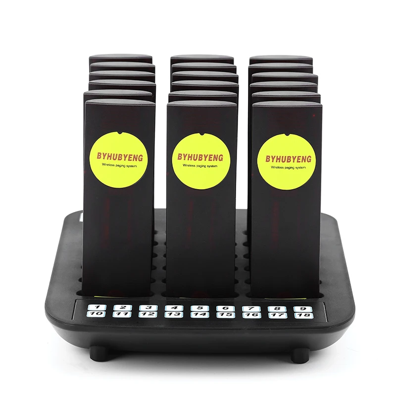 BYHUBYENG Wireless Slim Pager Machine Wireless Paging Queuing System ...