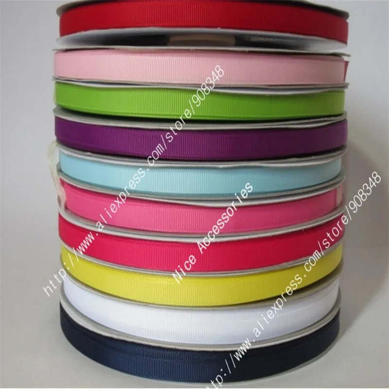3/8'' 9mm 100% polyester solid color grosgrain ribbon plain color ...