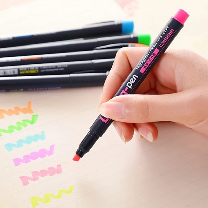 6 Colors Lumina Pens Highlighter For Paper Copy Fax Diy Drawing Marker ...
