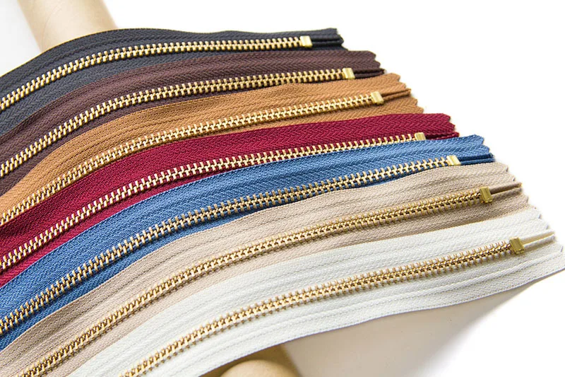 1 шт. YKK 5# золотой зуб металлическая молния закрытый конец автоматический замок DIY сумка ...