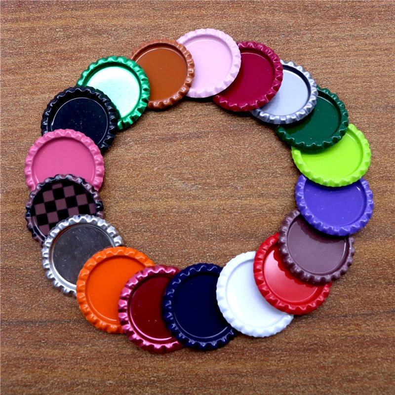 15pcs 25mm Colored Round Flattened Bottle Caps Flat Bottlecaps For Diy ...