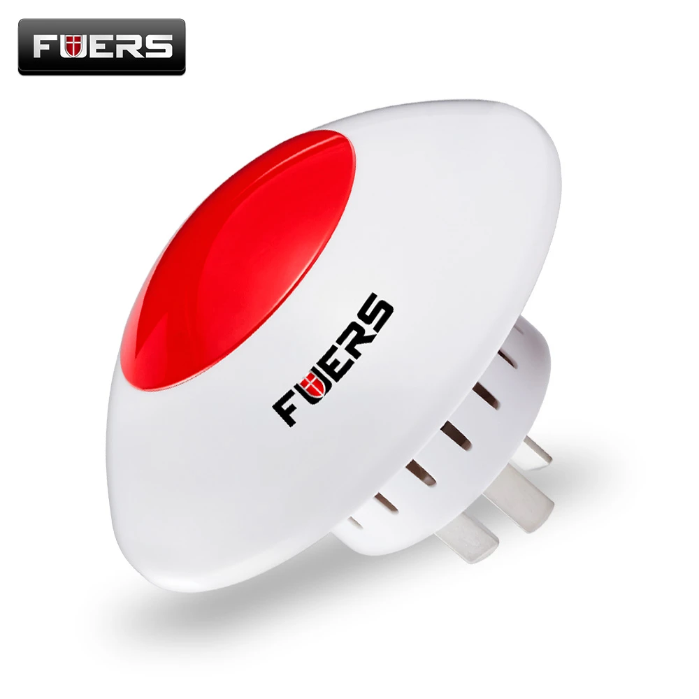 Fuers 110dB Loud Wireless Strobe Siren Red Light 433MHz Indoor Alarm ...