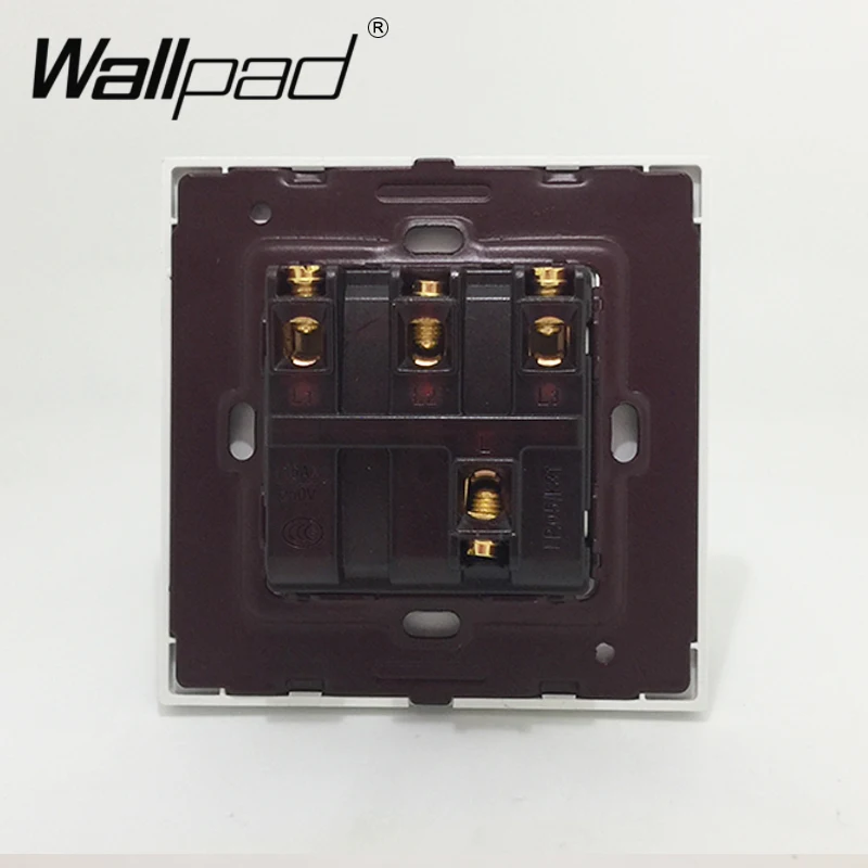 3 Button Wall Switch Wallpad 110V-250V EU UK Luxury Piano Glass Frame ...