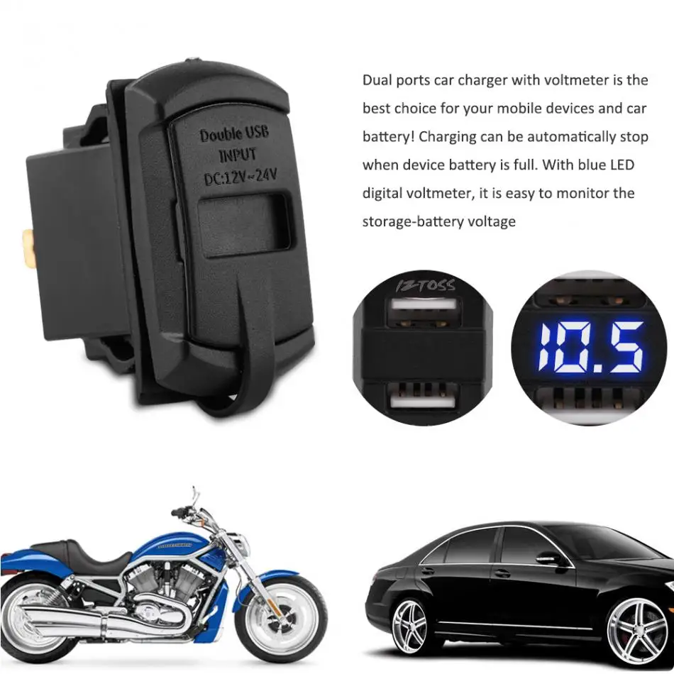 12V USB Charger Voltmeter Dual Port USB Charger Socket Voltage Tester ... 12V USB Charger Voltmeter Dual Port USB Charger Socket Voltage Tester ...