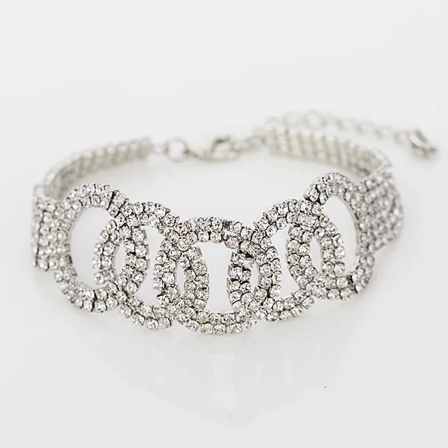 Overlapping Circle Rhinestone Bracelet - Queerks™