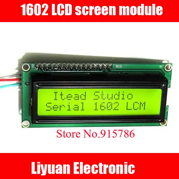 1602 LCD screen module / 5v serial output LCD module blue / yellow for ...