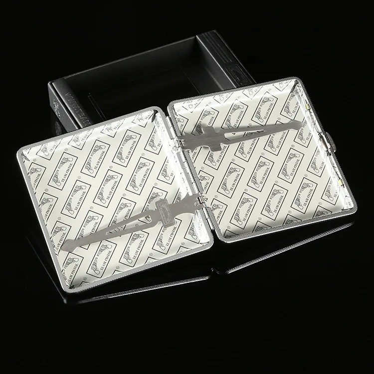 Ultra-thin black leather cigarette case 20 pcs cigarette box Creative ...