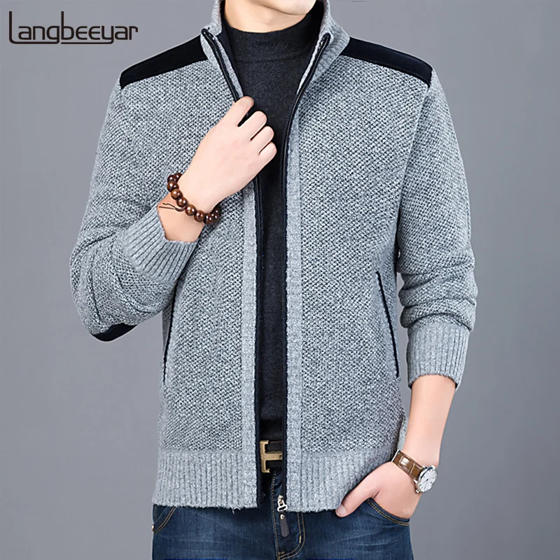 2022 Thick New Fashion Brand Sweater For Mens Cardigan Slim Fit Jumpers ...