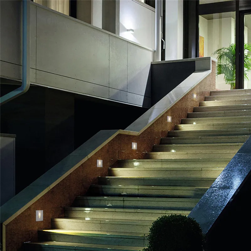 Indoor Led Stair Light AC85-265V Recessed Wall Lamp Sconce Lights 1W 3W ...