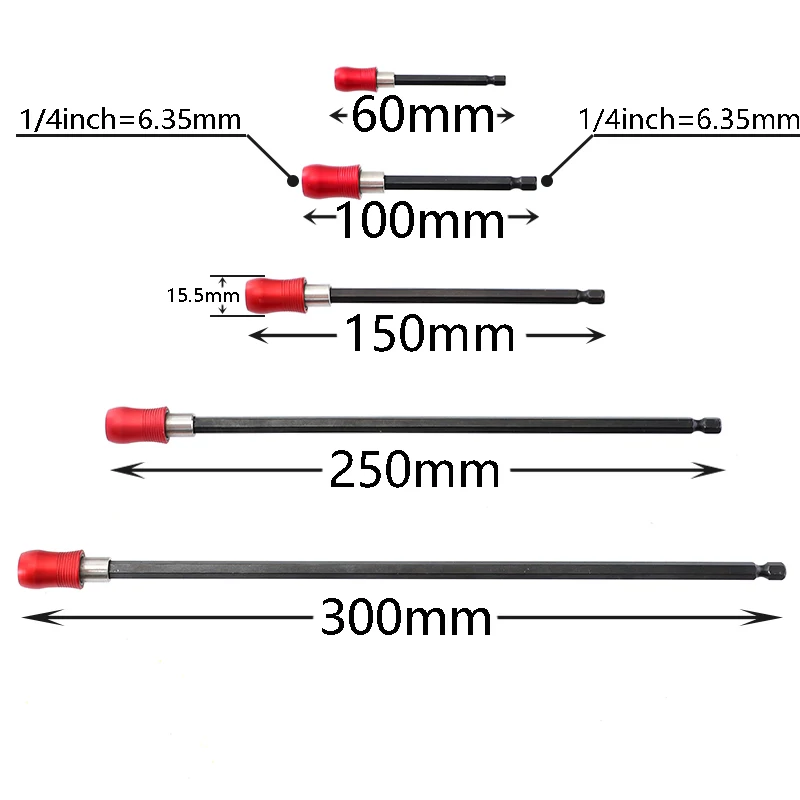 1/" Quick Release отвертка сверло Holder60-300mm магнитный шестигранный ...
