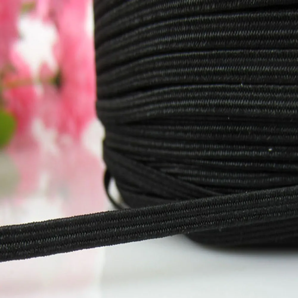 100yard Wide 1/8" Black Elastic Braided Soft Knitted Braided Elastic ...