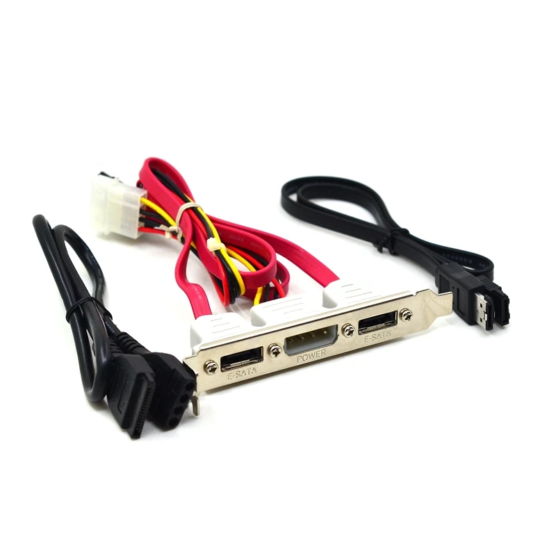 2 Ports Sata To Esata + Ide 4 Pin Power Pci Pc Computer Bracket Slot ...