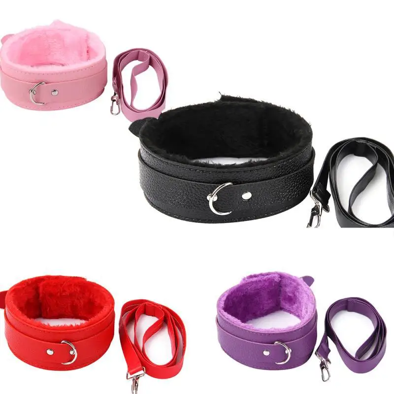 Erotic Accessories Bdsm Sex Bondage Faux Leather Neck Collar Leash Sexy