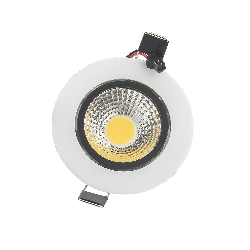 White shell 7w led cob downlight dimmable led recessed spot light lamp ...