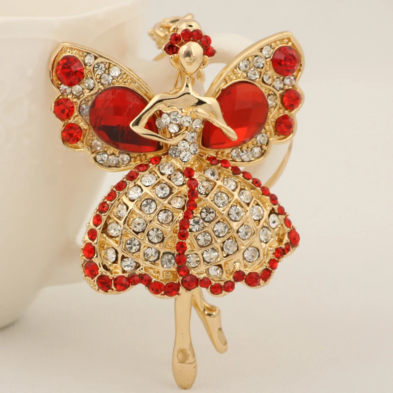 Lovely Rhinestone Angel Wing Girl Keychain Keyring Fashion Crystal ...