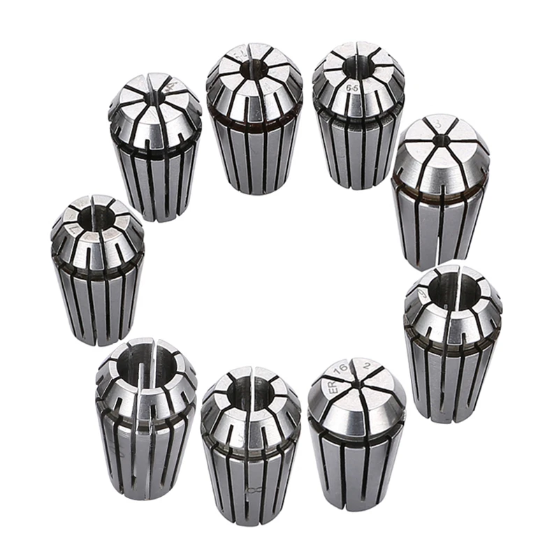 Er16 Collet Chuck 2-10mm Lathe Tool Holder Precision Milling Chuck Kit ...