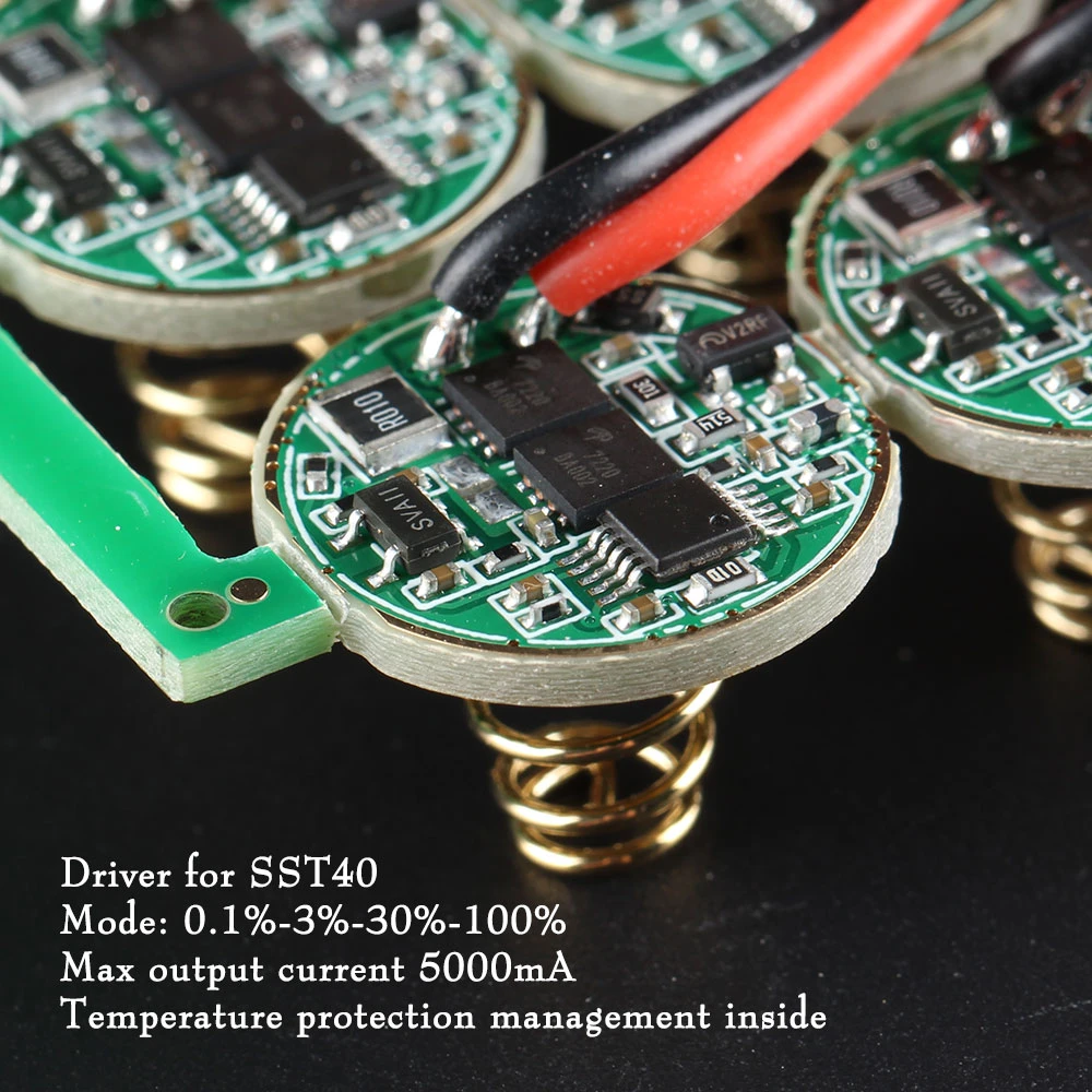 17mm Driver for SST40 ,4 modes 0.1% 3% 30% 100%, max current output ...