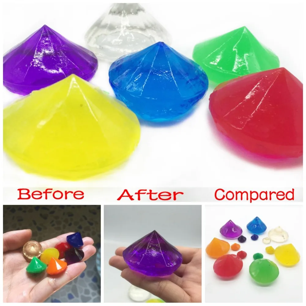 Aliexpress.com : Buy 50g/lot About 25pcs Colorful Diamond Shape Growing ...