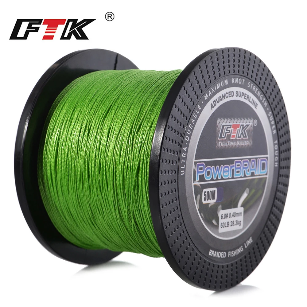 Ftk Fishing Line 500m Pe Braided Line Fishing Cord 8-60lb 0.1-0.4mm 4 ...