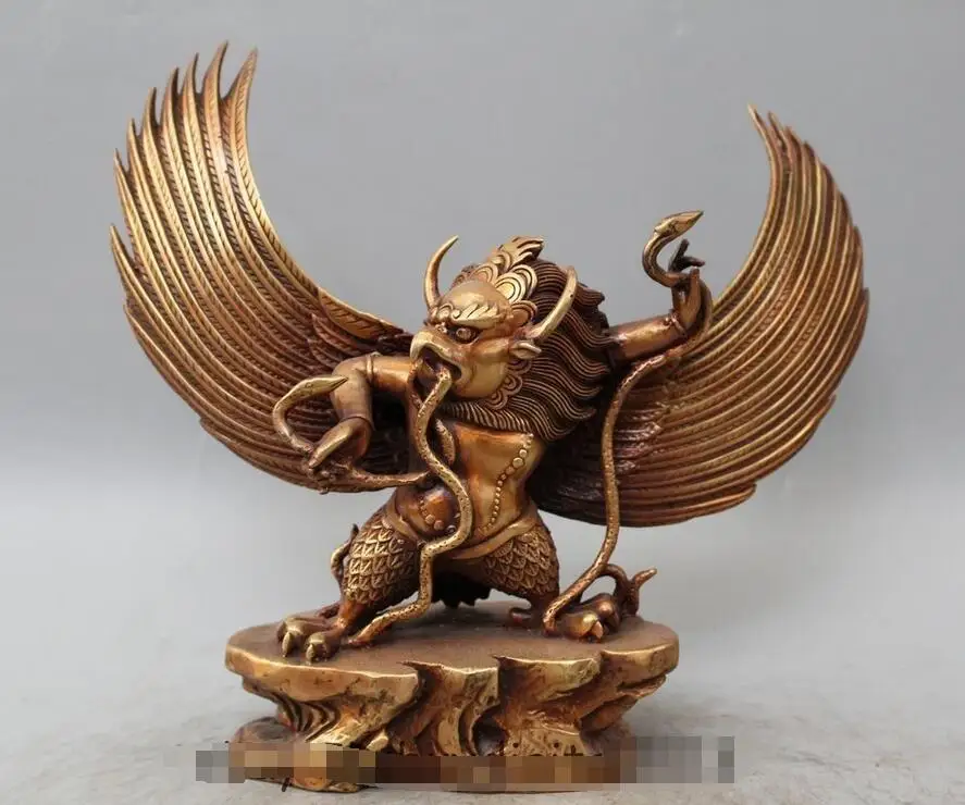 10 "el Tíbet Budismo Garuda Redpoll Winged Bird Águila Estatua De Buda ...