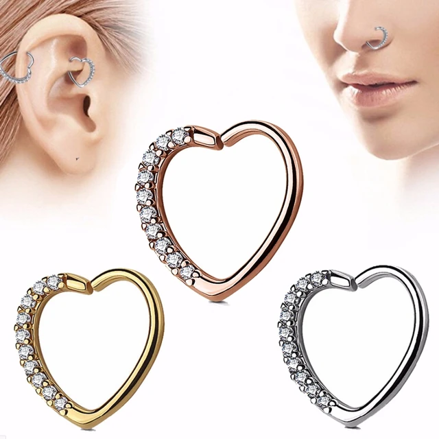 Heart Hoop Tragus Piercing