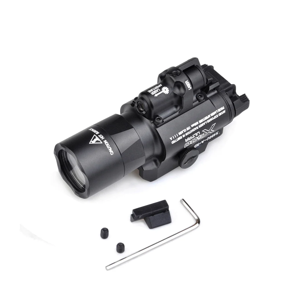 X400 Light Ultra Pistol Flashlight Handgun Light Red Laser 20mm Picatinny Weaver Rail Mount ...