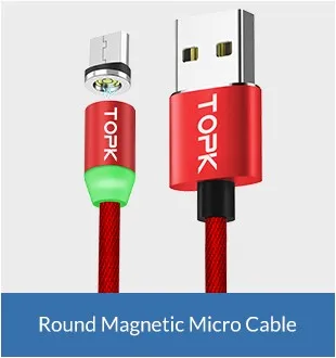 TOPK 1M 2M LED Magnetic Cable Micro USB Cable USB Type C Cable ...