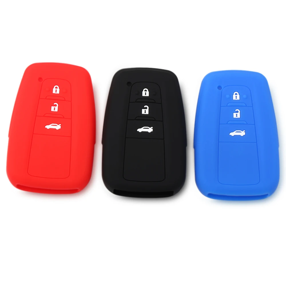 Silicone Remote Car Keychain Key Cover Case For Toyota Camry Chr Prius ...