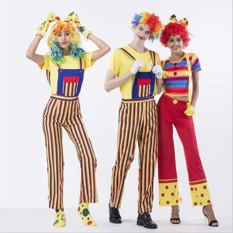 Circus clown Cosplay Costume Dress Adult Boys and Girls Halloween Blame ...