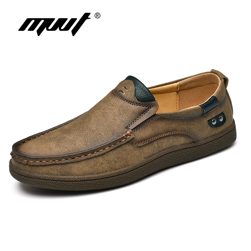 Fashion Men Leather Casual Shoes Soft Comfortable Portable Men Flats ...