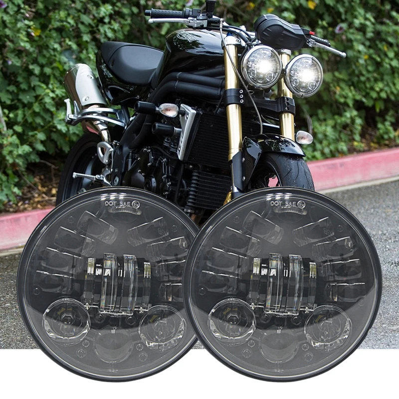 2PCS 5.75 Inch Led Headlights For Triumph Rocket iii 3 & Speed Triple ...