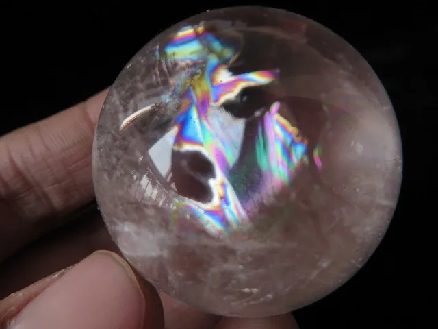 Natural Clear Quartz Rainbows Ball Crystal Sphere Orb Healing 63g ...