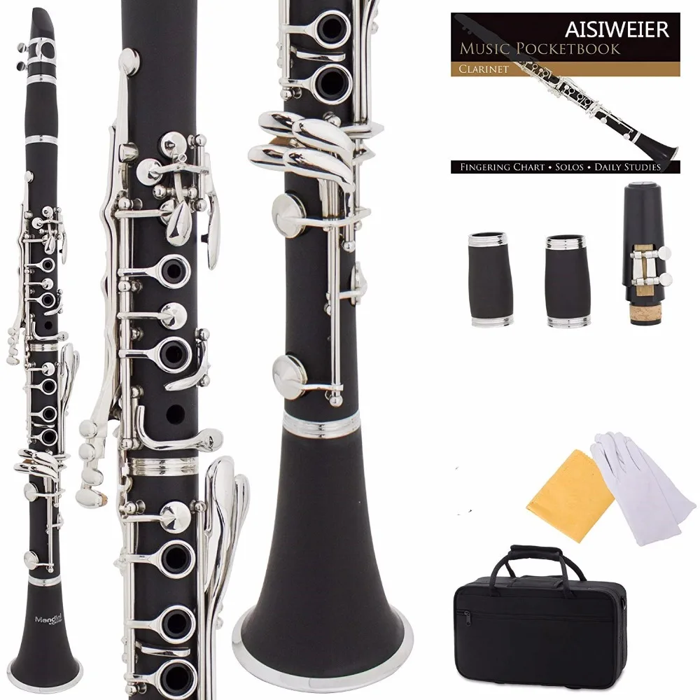 Cecilio-B-Flat-Clarinete-com-2-Barris-Case-Bocal-e-Garantia-Preto ...