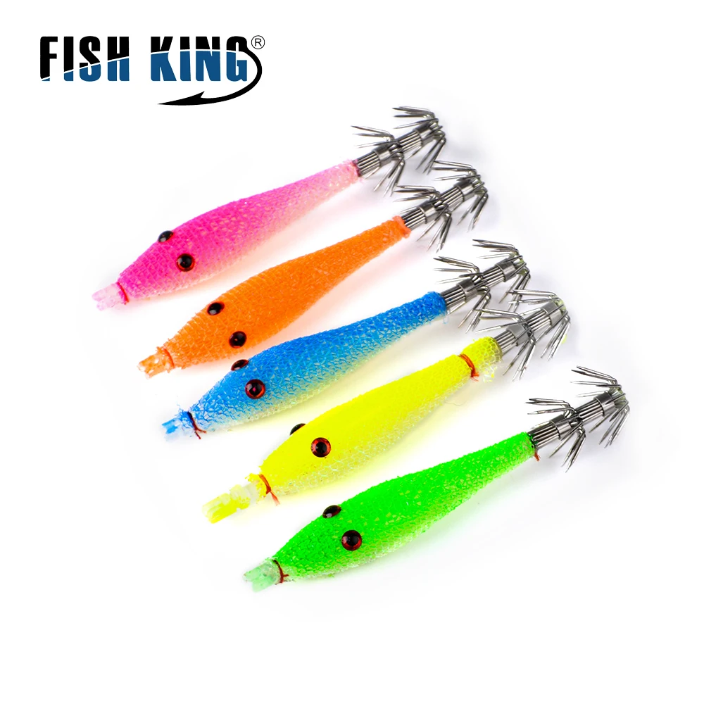 Aliexpress.com : Buy FISH KING 5 Color Squid Hook Soft Bait Fishing ...