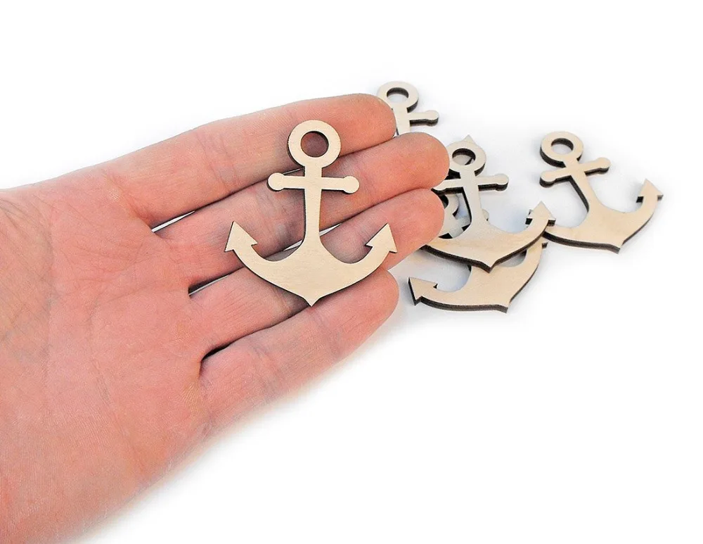 Wooden Anchor Shape Wood Embellishment Wooden decor,Wooden ornament ...