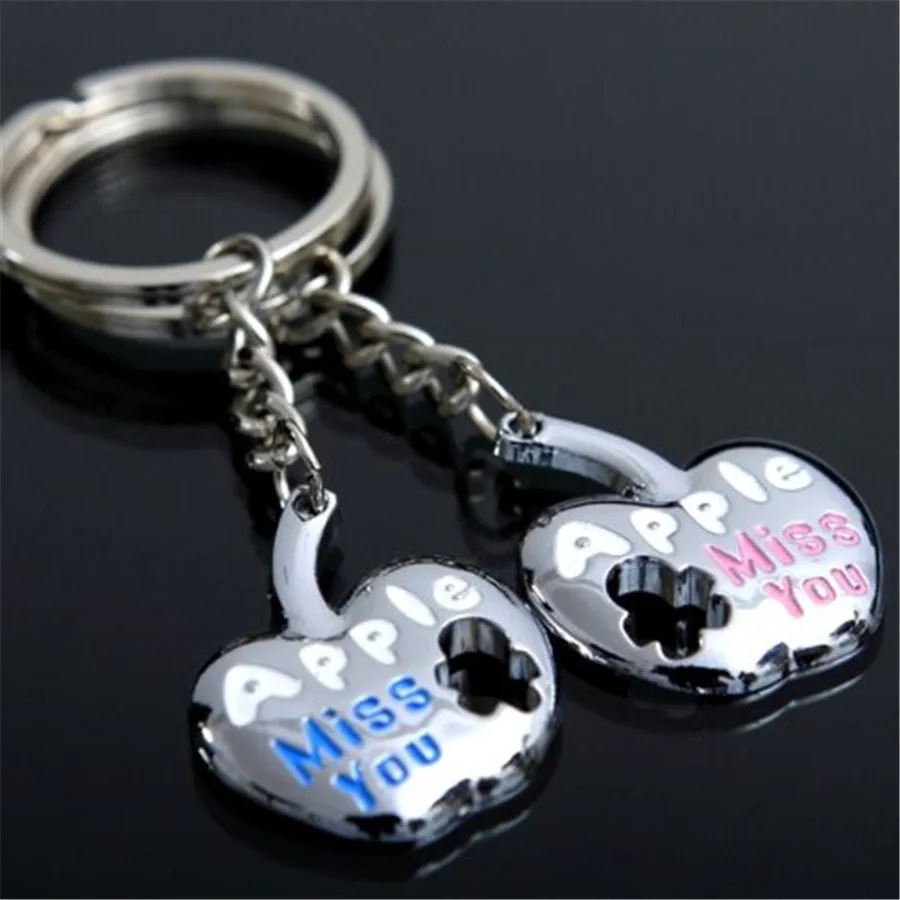 FD3138 new Creative Miss You Apple Key Chain Ring Keyring Valentine's ...