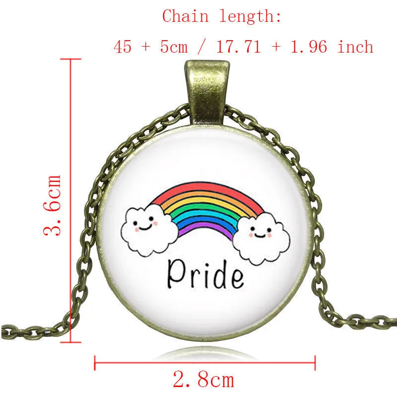 Happy Pride Rainbow Pendant Necklace (Silver Or Bronze) - Queerks™