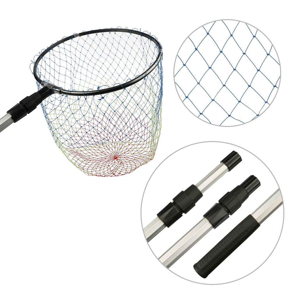 Folding Aluminum Fishing Net with Telescoping Landing Handle Carp Bass ...