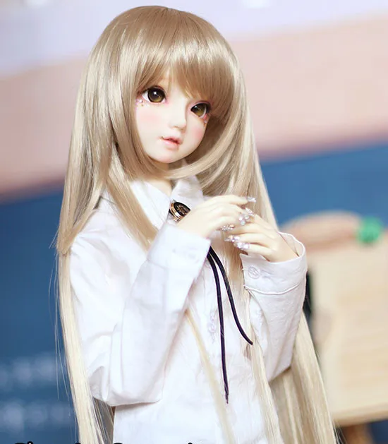 새로운! BJD SD DD 인형 가발, 3 칼 플랫 고온 실크 긴 머리, 1/4 1/3 사용 가능 인형 액세서리| | - AliExpress