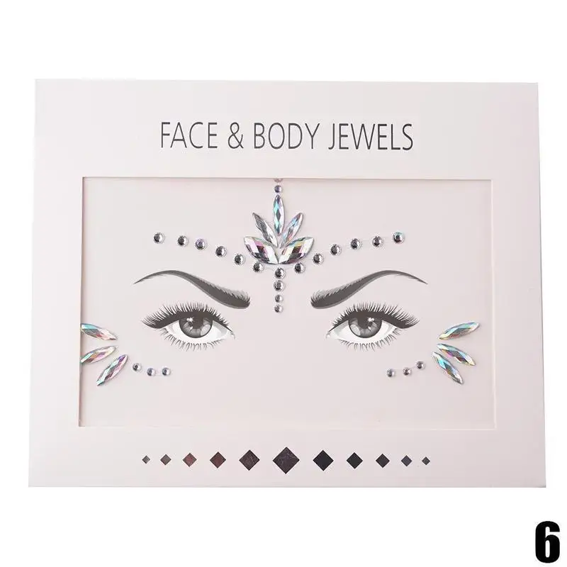 Temporary Tattoo Women Face Makeup Gems Rhinestone Temporary Tattoo Diy ...