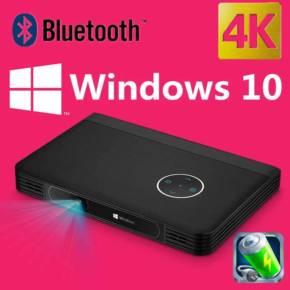 WiFi Miracast DLNA Bluetooth Windows10 Projector Mini DLP LED TV ...