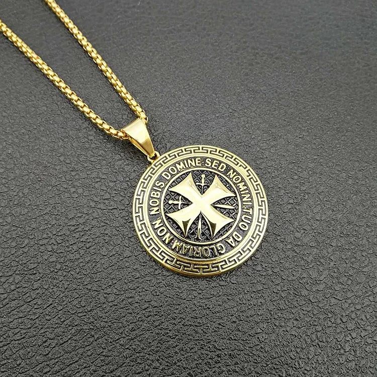 Mens 316L Stainless Steel Maltese cross Necklace Vintage Knights ...