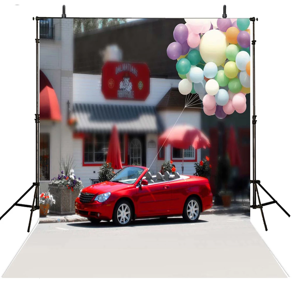 Red Car Photography Backdrops Scenic Vinyl Backdrop For Photography ...